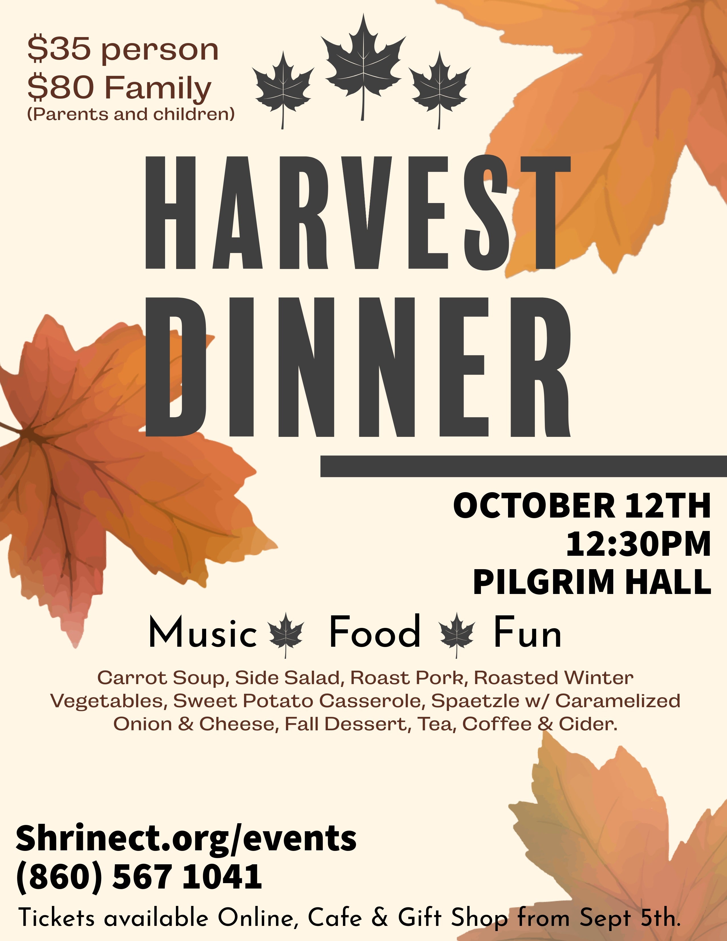 Harvest Dinner 2025. | The Shrine of Lourdes in Litchfield